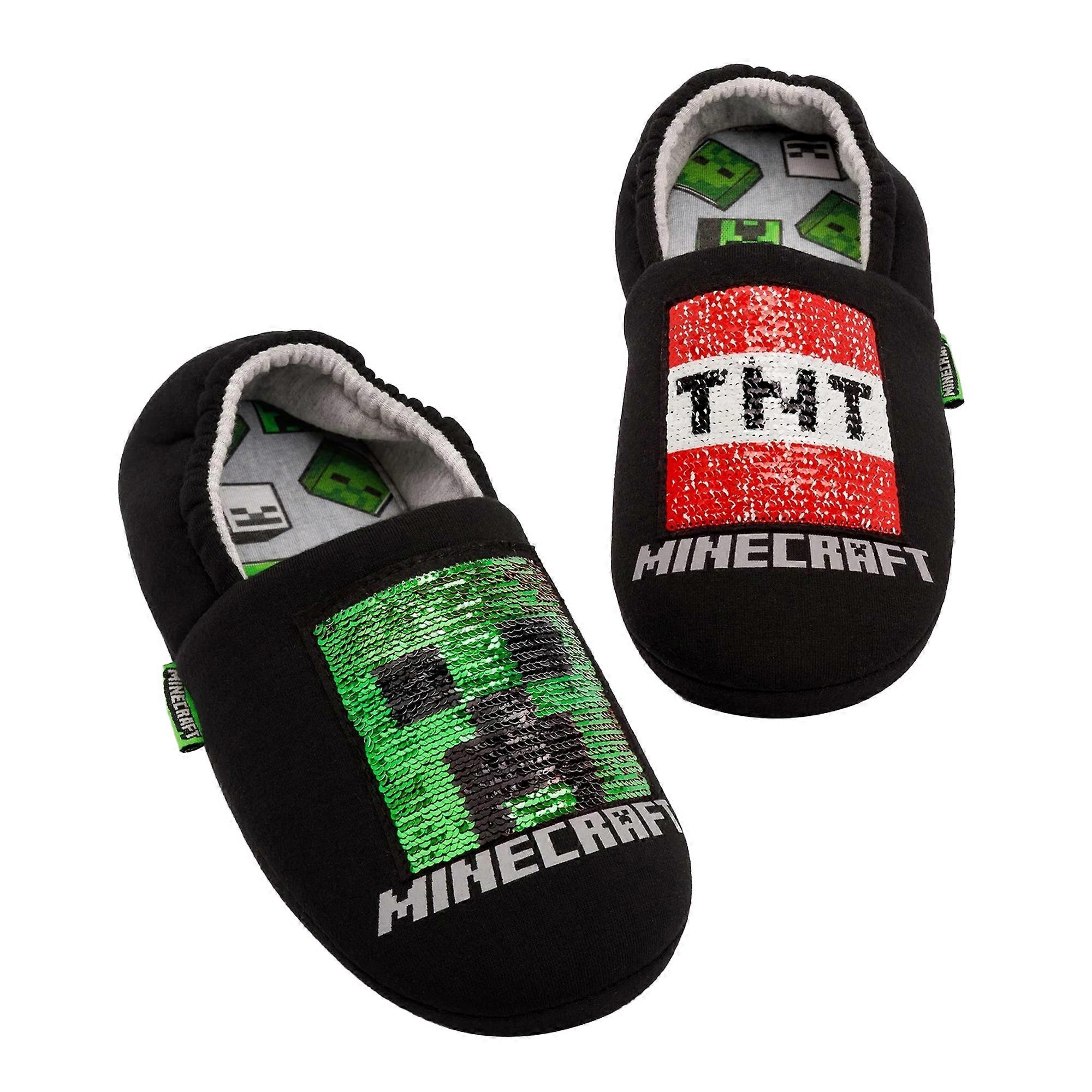 Minecraft Boys Sequin Slippers | Fruugo UK