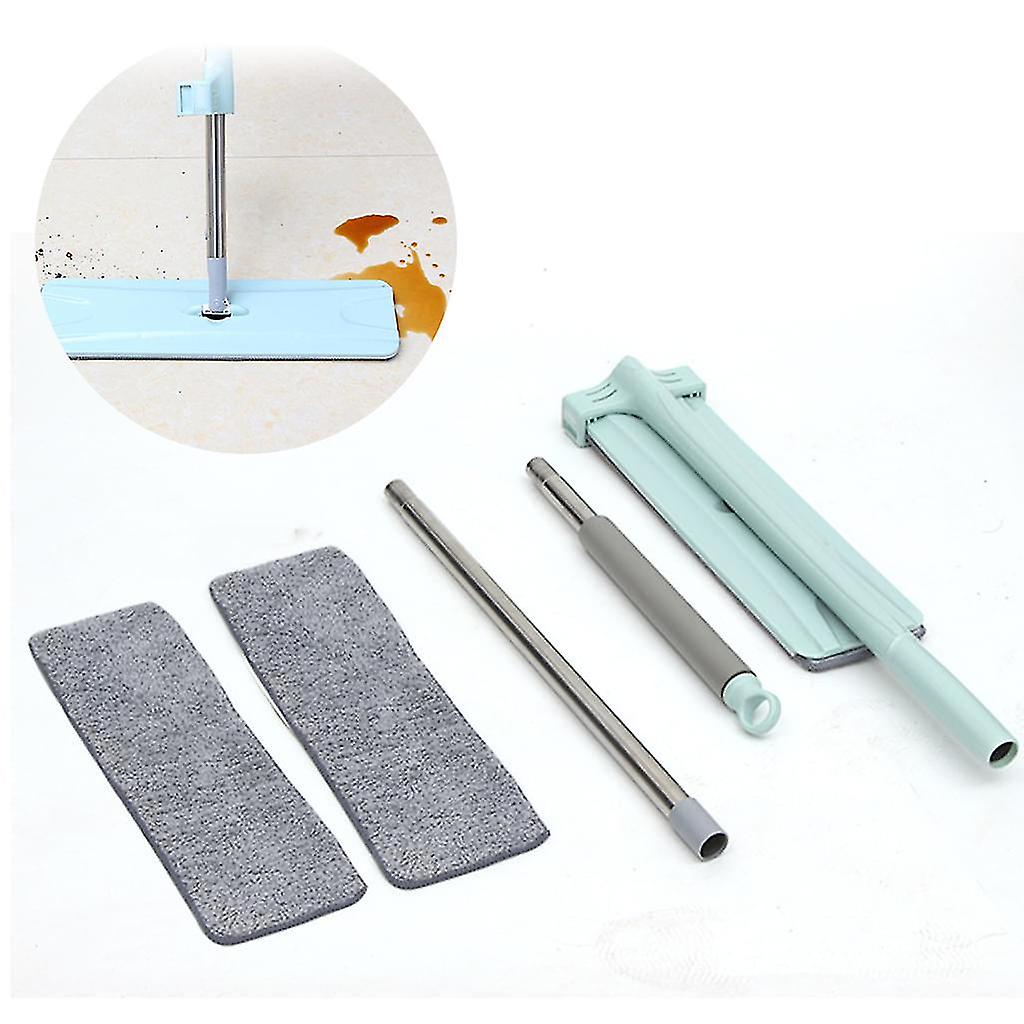 Flat Squeeze Mop Free Hand Wash Floor Cleaning Mop Fiber Mop Pad Wet ...