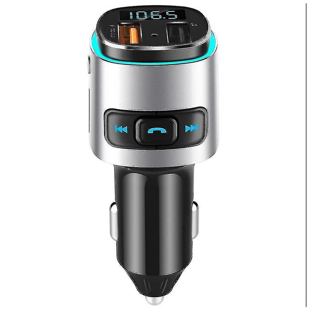 V5.0 Bluetooth Fm Transmitter For Car, Qc3.0 Led Backlit Wireless ...