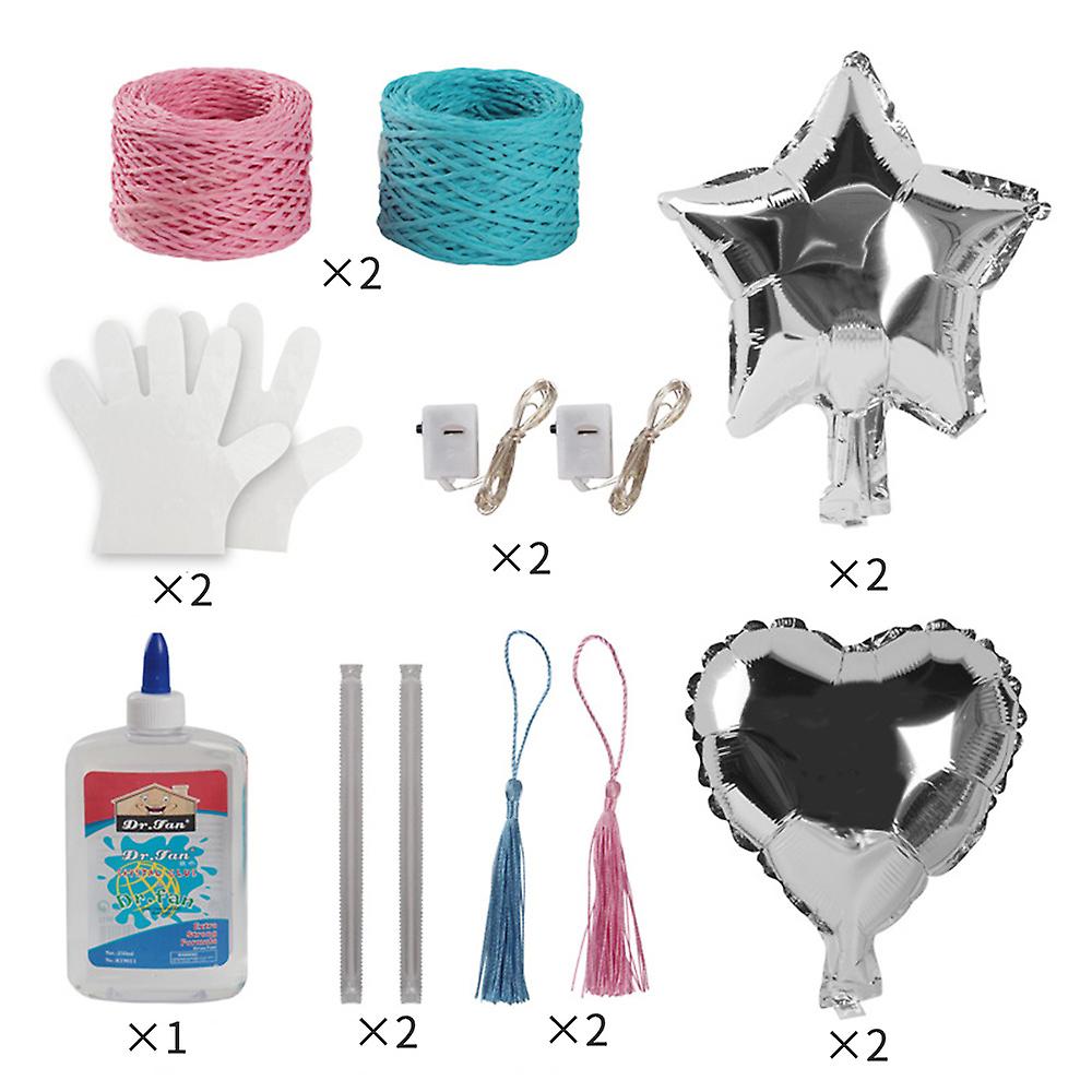 Diy 3d String Lantern Kit Heart Star Arts Crafts Valentine's Day Kids ...