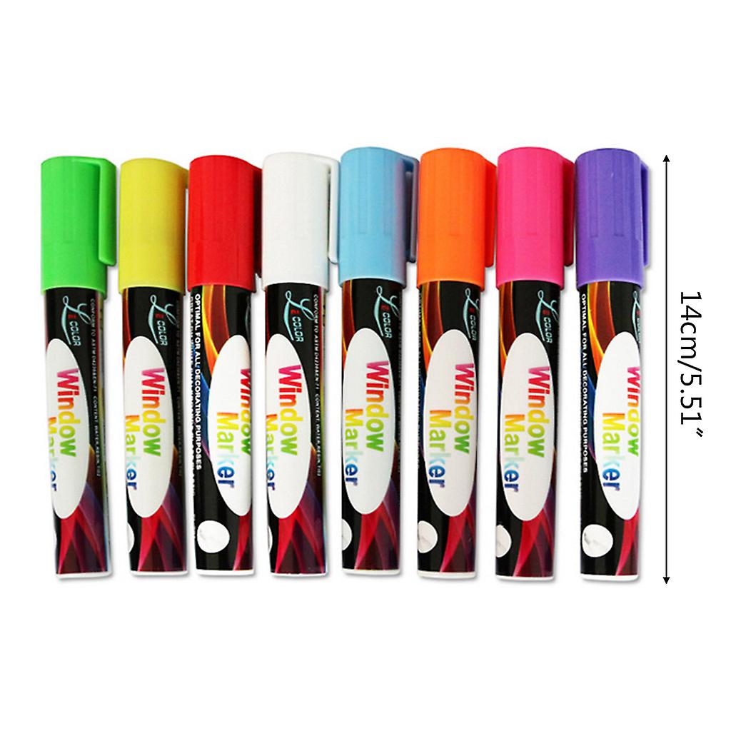 8 Pcs/Set Dual-side Writing Highlighter Fluorescent LED Liquid Chalk ...