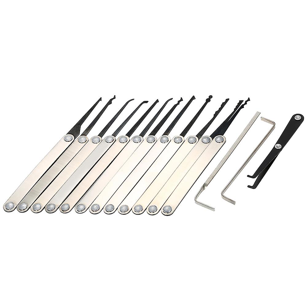 15 Pcs Lock Picking Set Stainless Steel Lock Kit Practice Training Lock ...