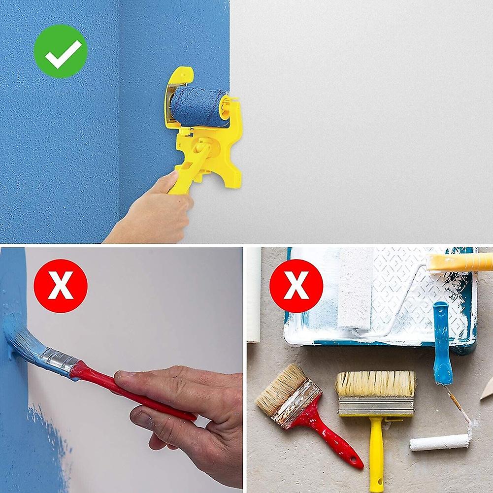 Edger Paint Brush Kit with Long Handle High Toughness Wall Edging Brush ...
