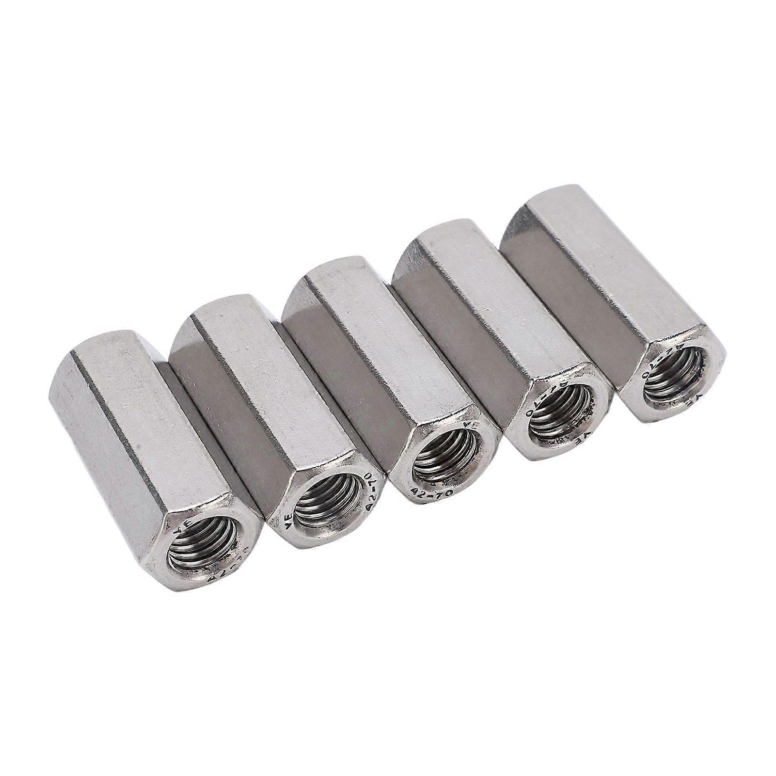 5Pcs Coupling Nut Hex Stainless Steel Anti Corrosion M12 Connector Nut ...