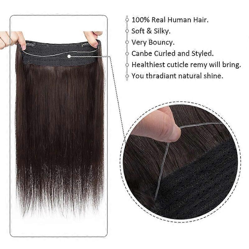 Fish Line Clip Hair Extension Straight Human One Piece Hair Extension ...