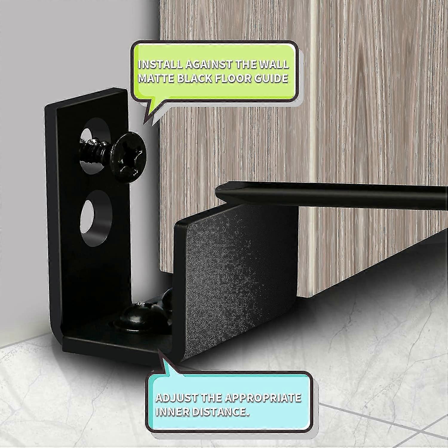 Barn Door Floor Guide Wall Mount Adjustable Pocket Door Guide Solid U ...