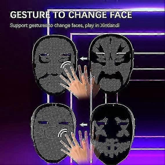 Diy Mask Bluetooth Rgb Led Lights Up Display Party Picture Editing ...