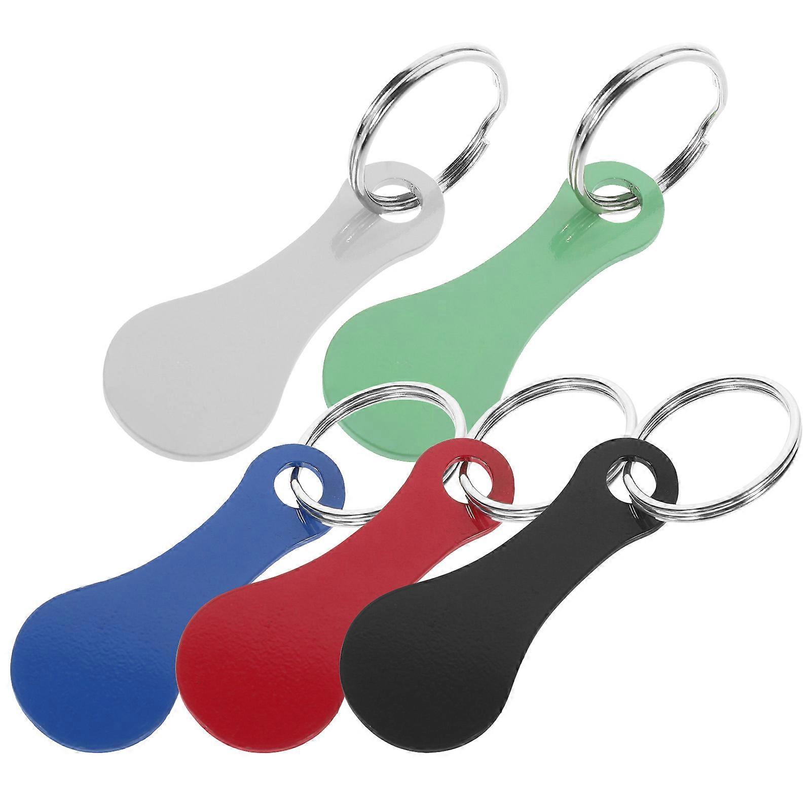 5Pcs Shopping Trolley Token Key Ring Colored Trolley Token Coin Keyring ...