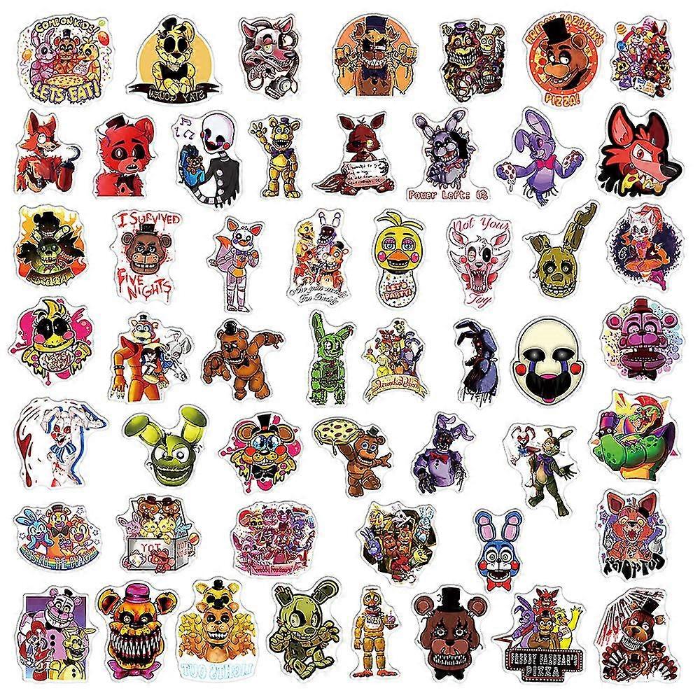 50pcs Five Nights At Freddy's Stickers Fnaf Game Waterproof Decals For ...