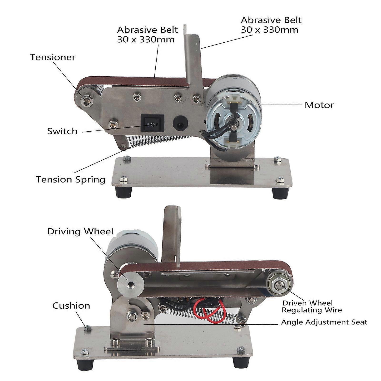 Belt Sander Mini Electric Adjustable Grinding Polishing Machine AC ...