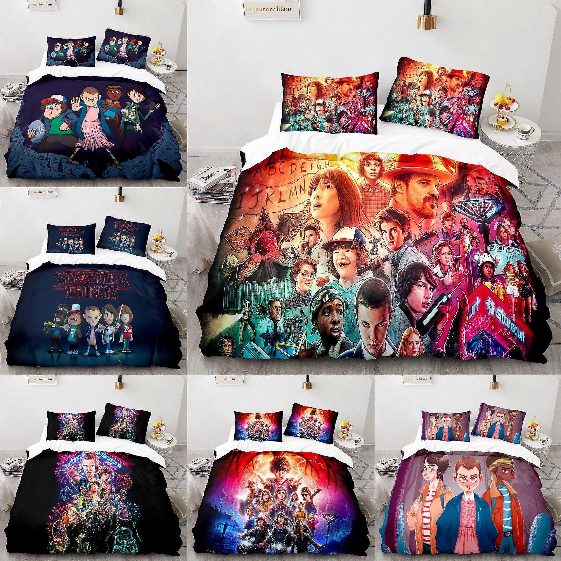 c964 Three-Piece 3D Digital Printing Stranger Things Quilt Cover uu964 ...