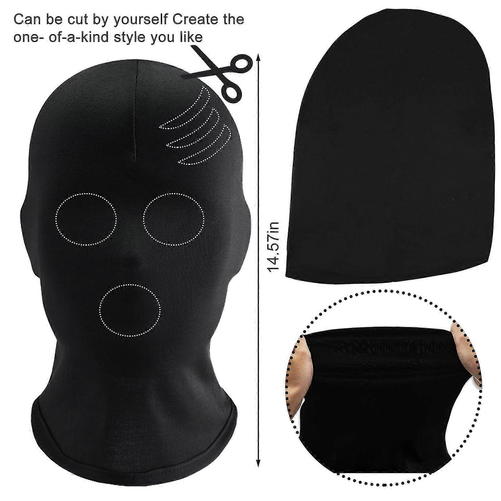 2 Pack Black Full Face Mask Halloween Full Black Mask Full Face Cover ...