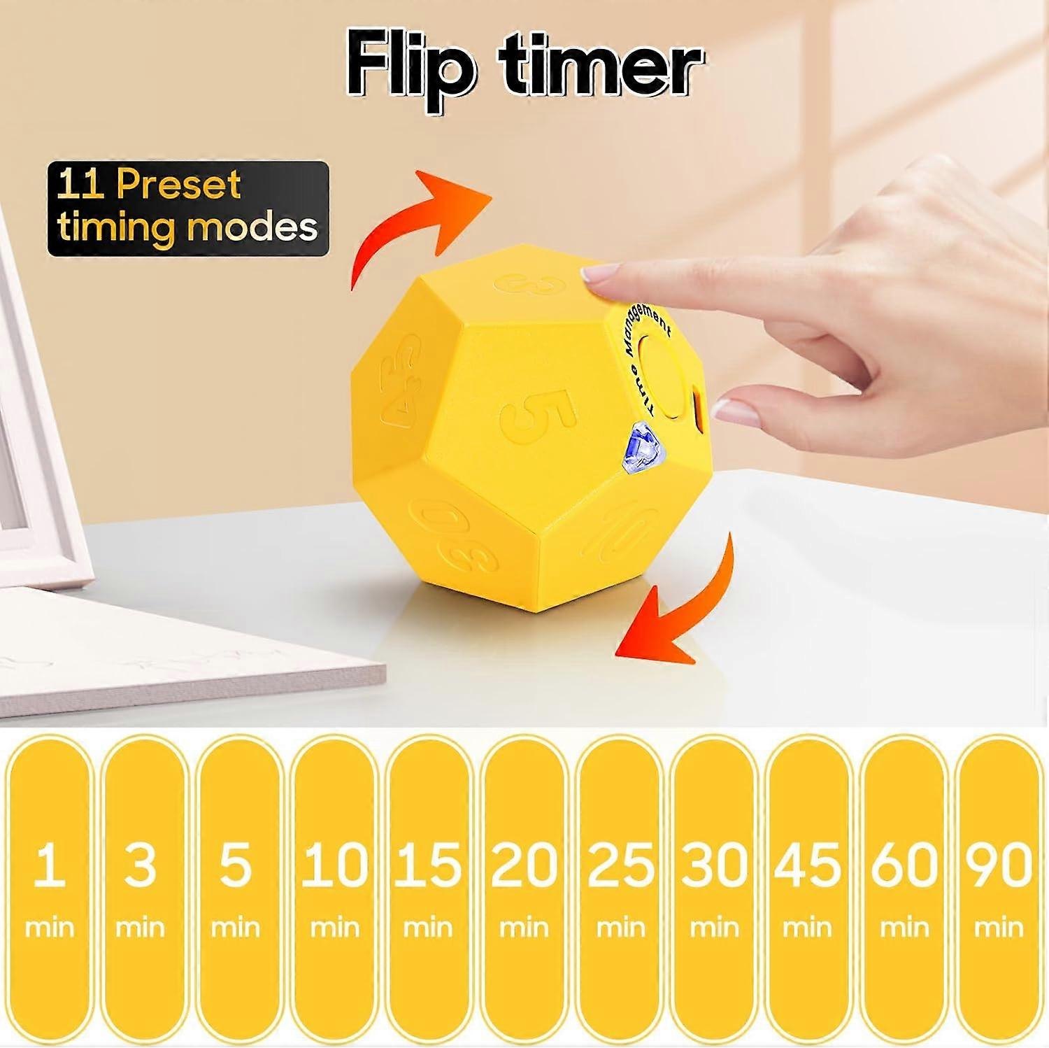 Cube Timer, Time Management Dodecahedron Timer, Timer for Kids, Kitchen ...