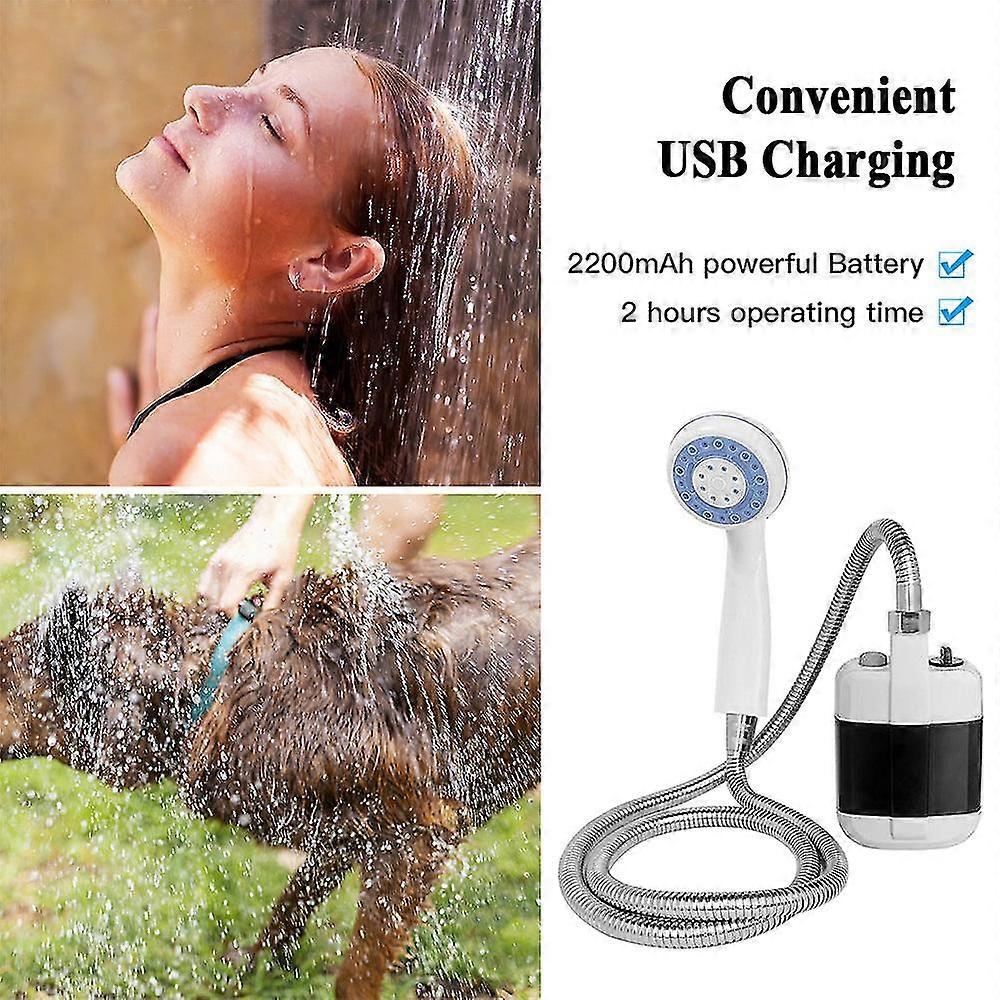 Portable camping shower outdoor usb rechargeable shower head bathing 3 ...