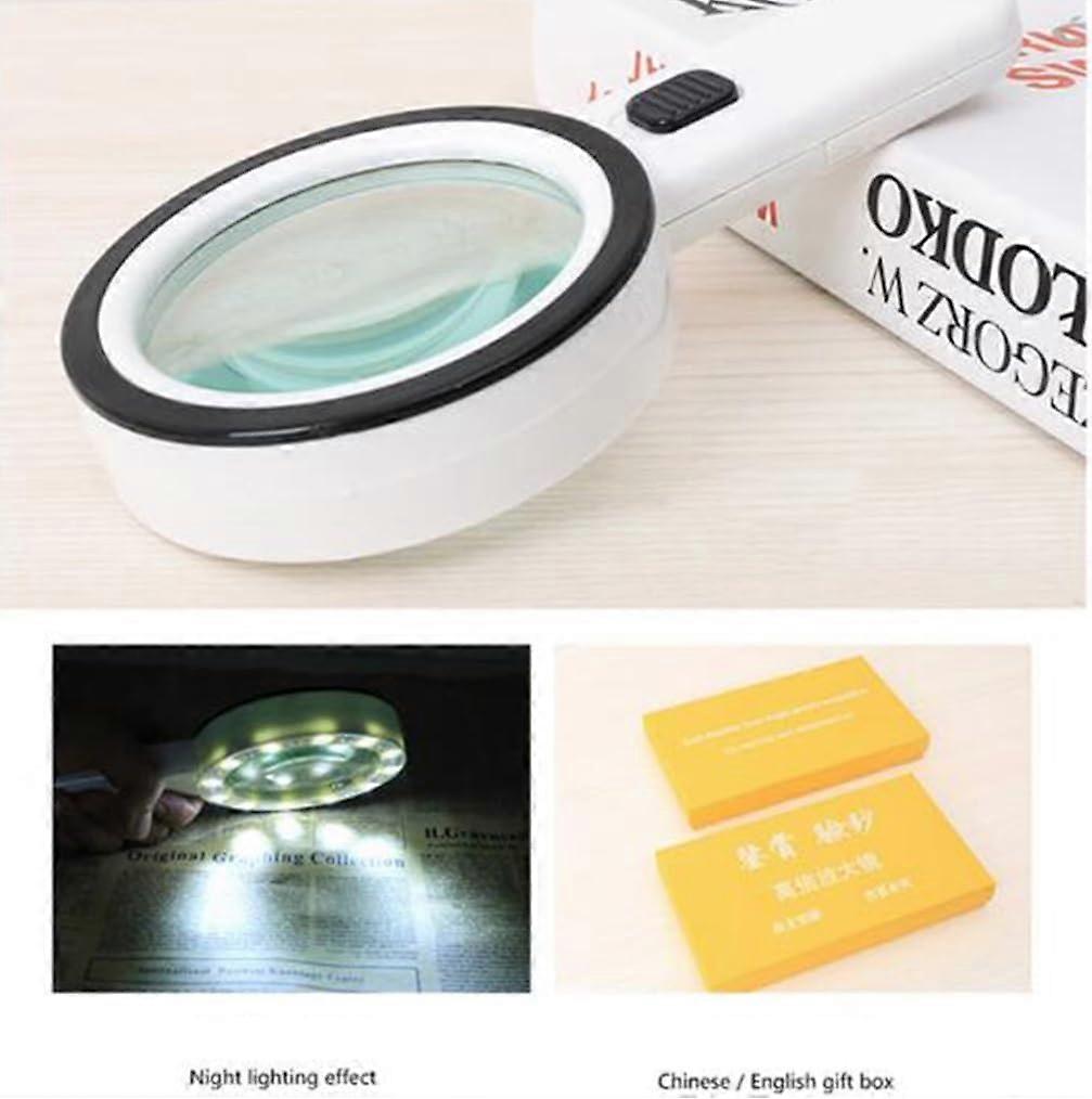 Handheld Magnifier with Light, 60x Zoom, Portable Magnifying Glass for ...