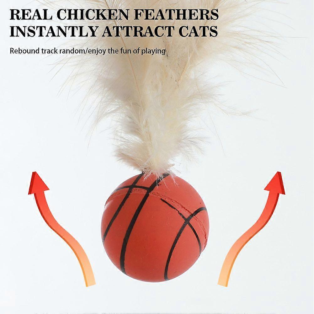 3pcs Interactive Feather-Ball Toy Set for Cat Bouncy Balls for Indoor ...