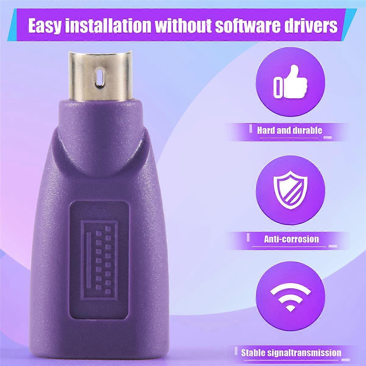 PS2 to USB Connector, Computer Mouse and Keyboard Mini Adapter, Mouse ...