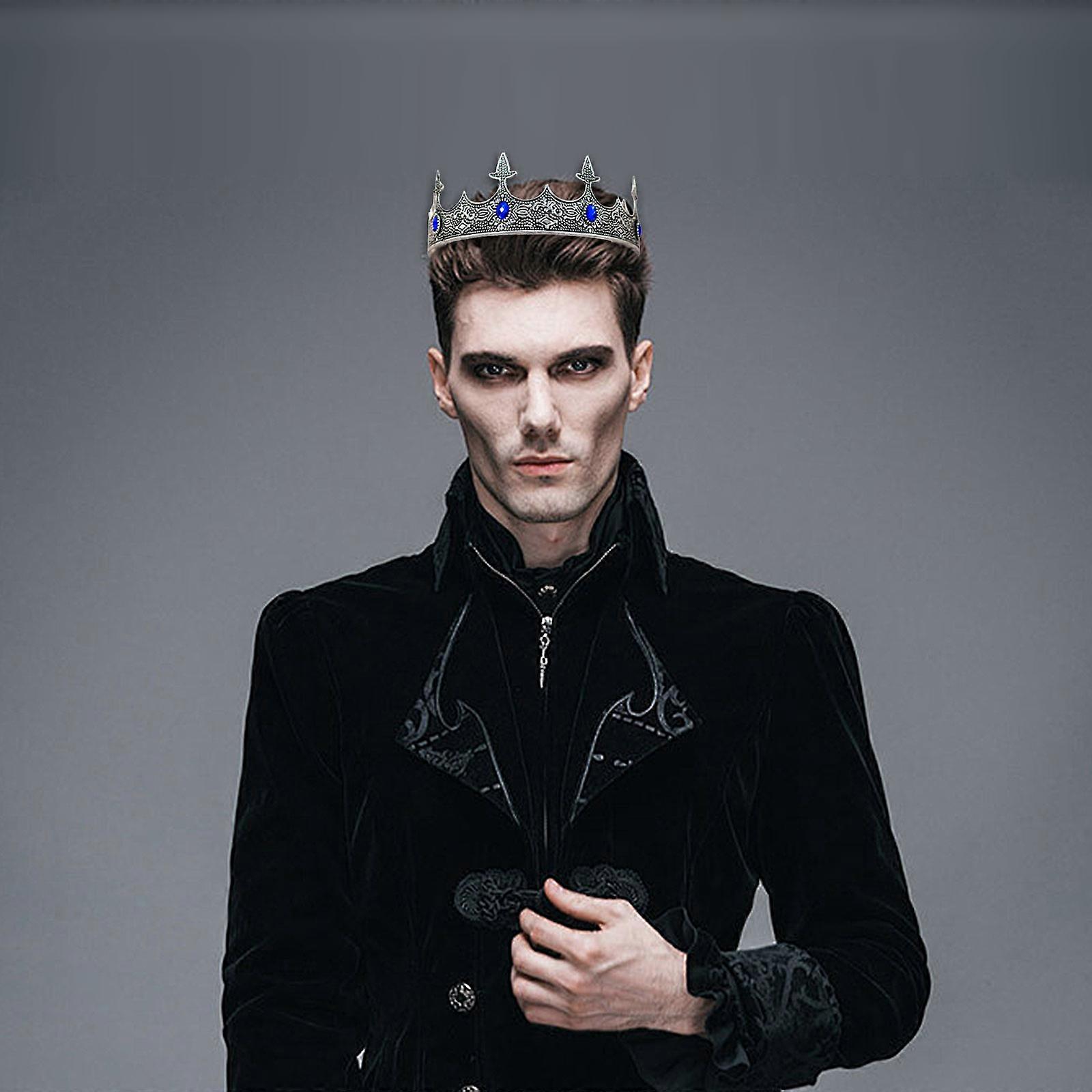 Metal King Crowns Tiaras with Gemstones for Men Cosplay Accessories for ...