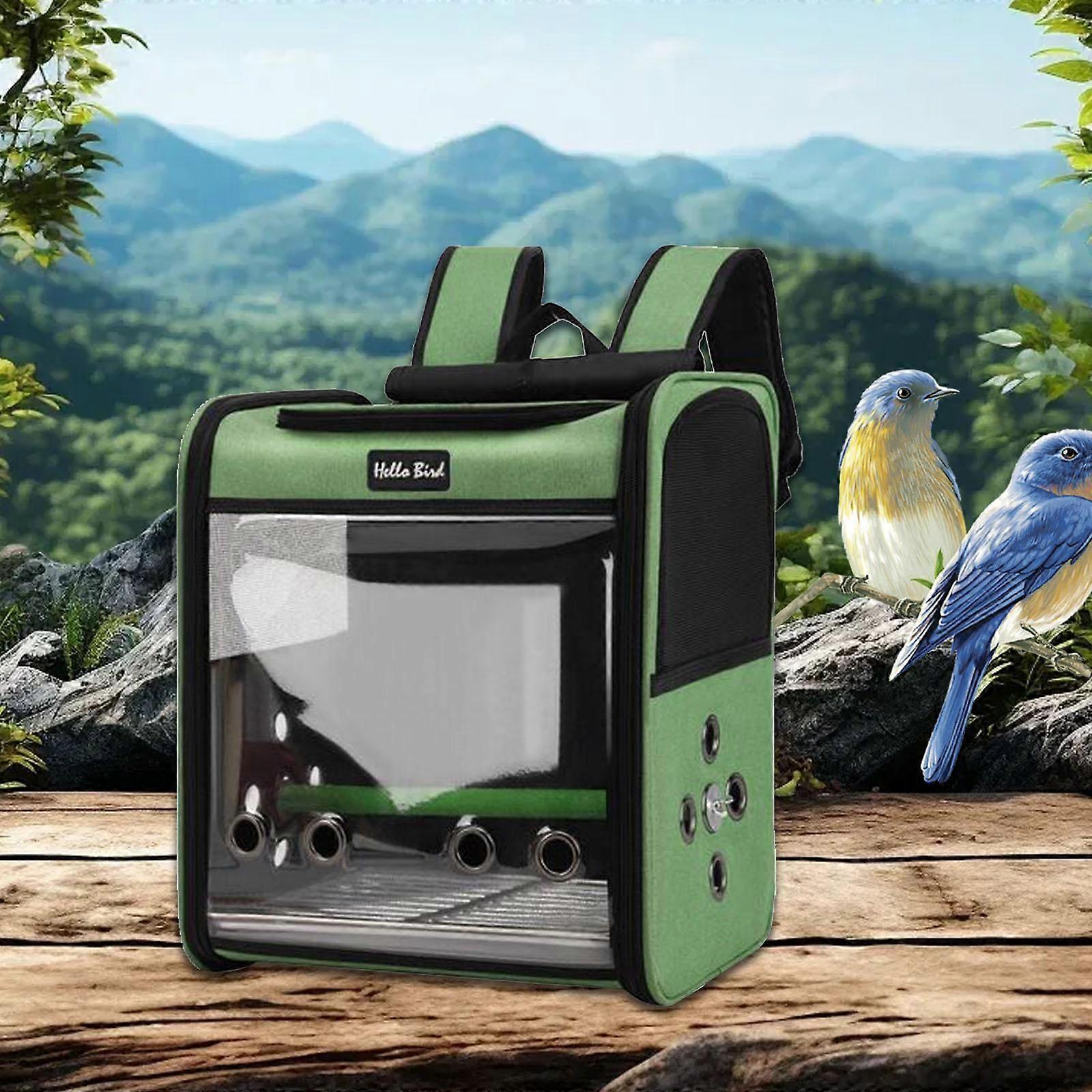 Bird Carrier Backpack Travel Cage with Standing Perch for Cockatiel ...