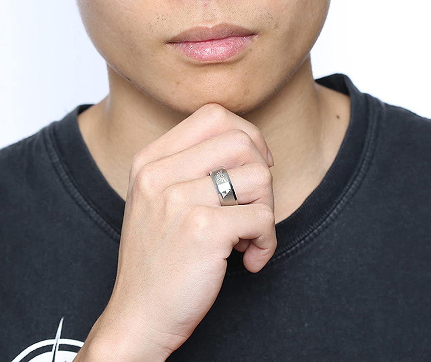 Ubiuo 8mm The Legend Of Zelda Triforce Ring, Stainless Steel Matte ...