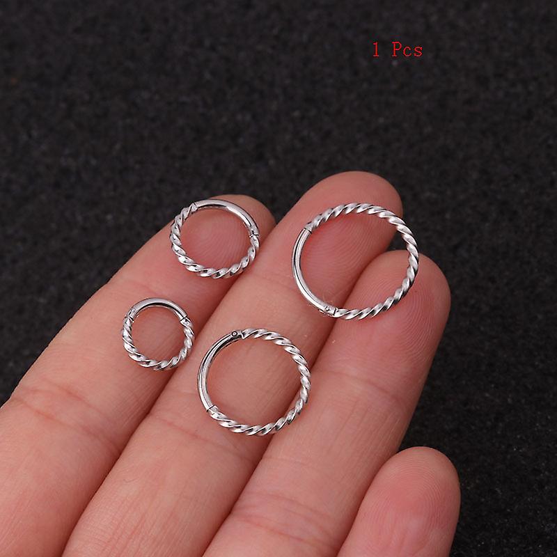 1PC 6mm to 12mm 16g Stainless Steel Hinged Segment Clicker Ring Nose Septum Piercing Helix ...