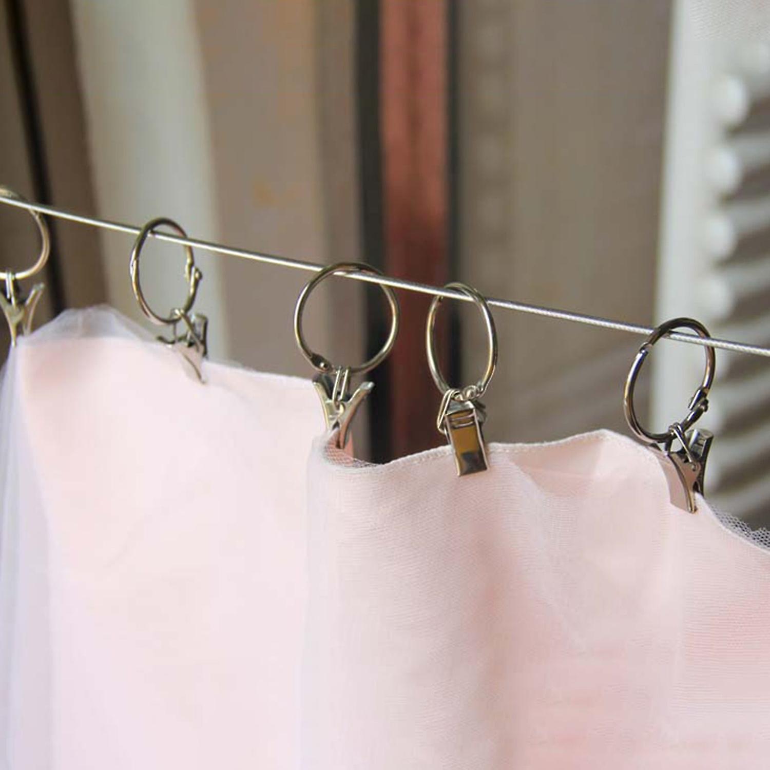 10Pcs Curtain Hook Openable Ring Rust-resistant with Clip Suspension ...