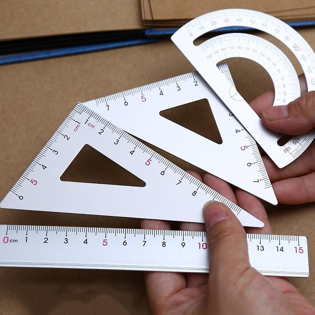 4Pcs Drawing Supplies Set Square Triangle Ruler Aluminum Protractor ...