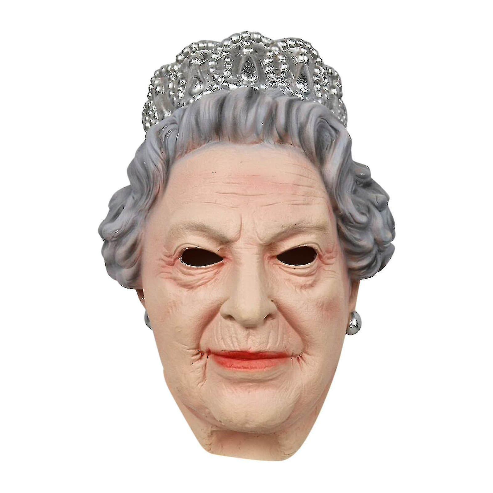Realistic Queen Elizabeth Mask Latex Human Wrinkle Face Mask Cosplay ...