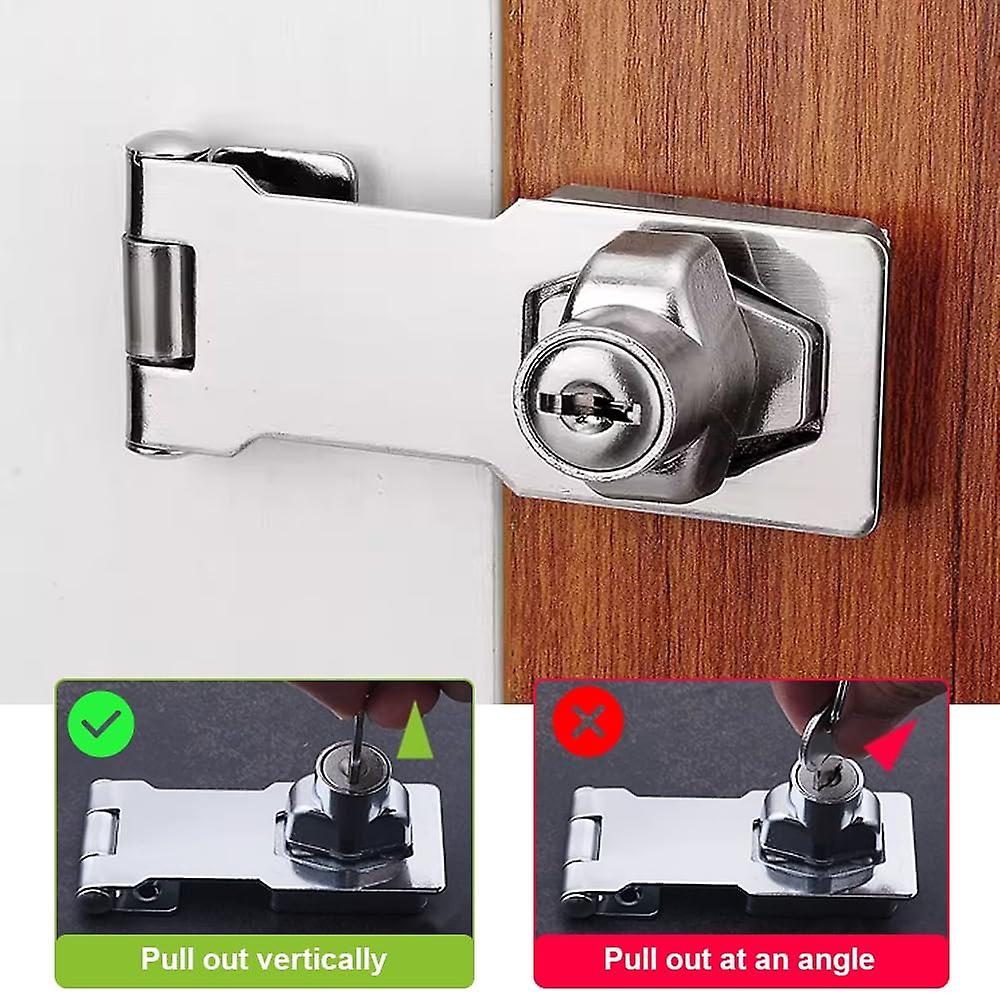 (3 Inch) Keyed Hasp Lock Hasp and Staple with Padlock, Heavy Duty Shed ...