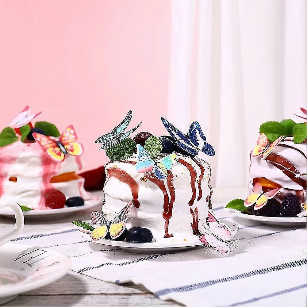 72pcs Edible Butterfly Cake Toppers, Butterfly Cake Toppers, Colorful ...