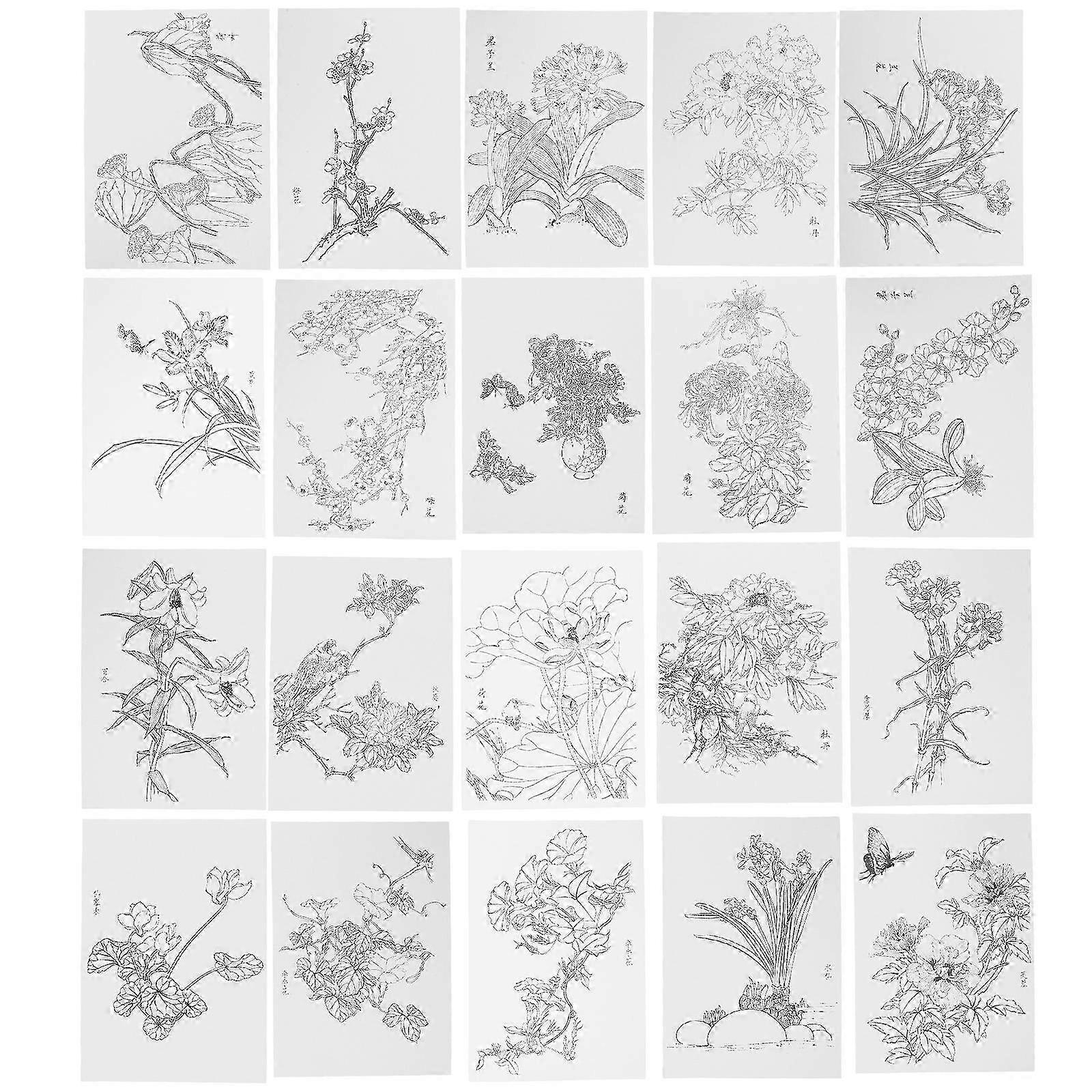 20 Sheets Drawing Paper Watercolor Drawing Paper Coloring Papers ...