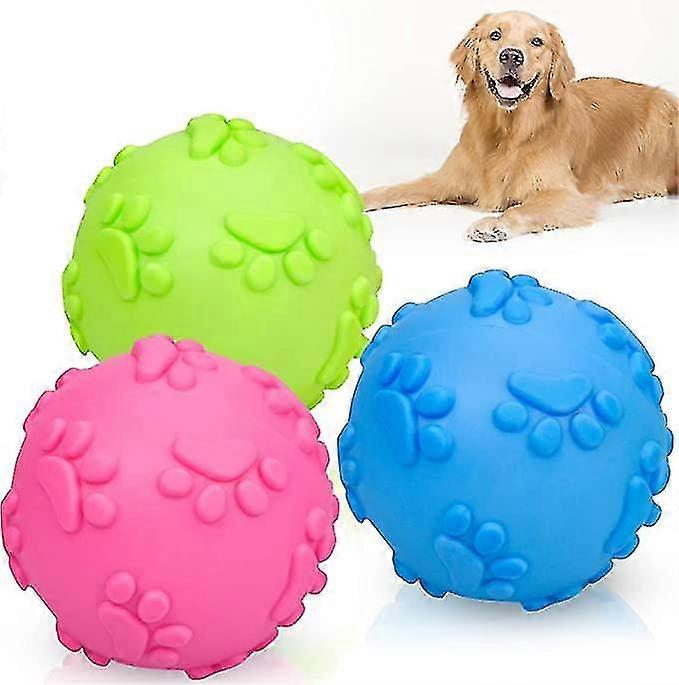 Dog Toy Balls Rubber, Dog Squeaky Ball For Small Medium Dogs 3pcsrandom ...
