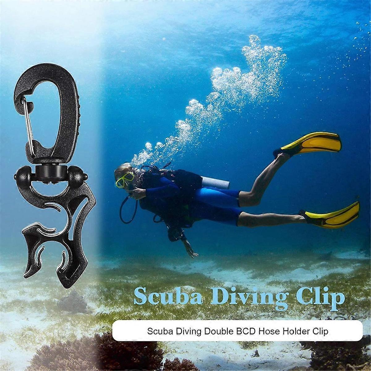 4 Pieces Diving Hose Holder Clip Diving Double BCD Hose Clip with Snap ...