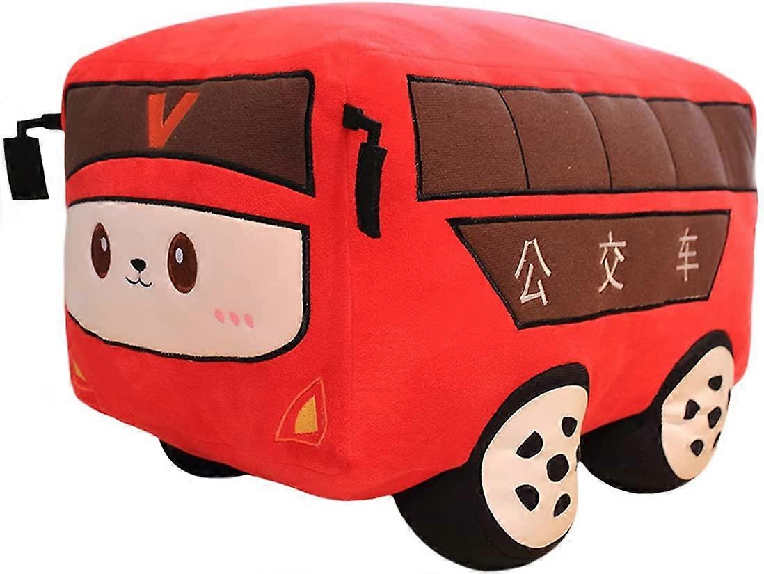 Car Plush Simulation School Bus Cute Cartoon Throw Pillo(Red/45x25x30cm ...