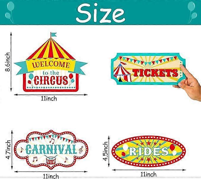20 Pieces Circus Carnival Party Directional Signs for Themed Party ...