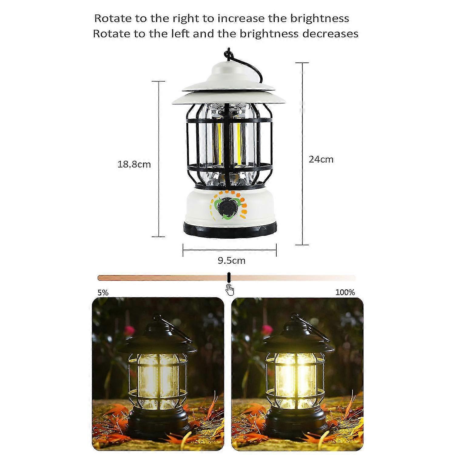 Portable Electric Camping Lantern Lamp - Usb Rechargeable Camping Light ...