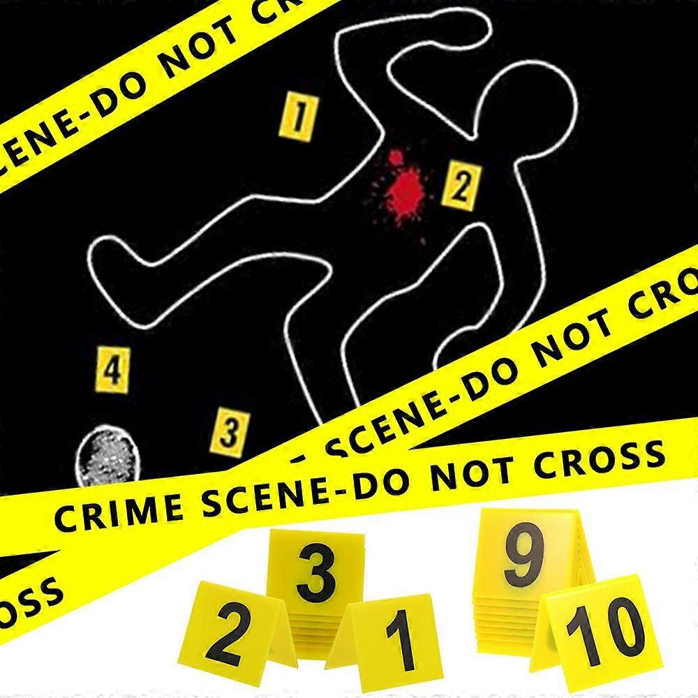 Set of 10 Evidence Markers Perfect for Crime Scene & Table Decorations ...