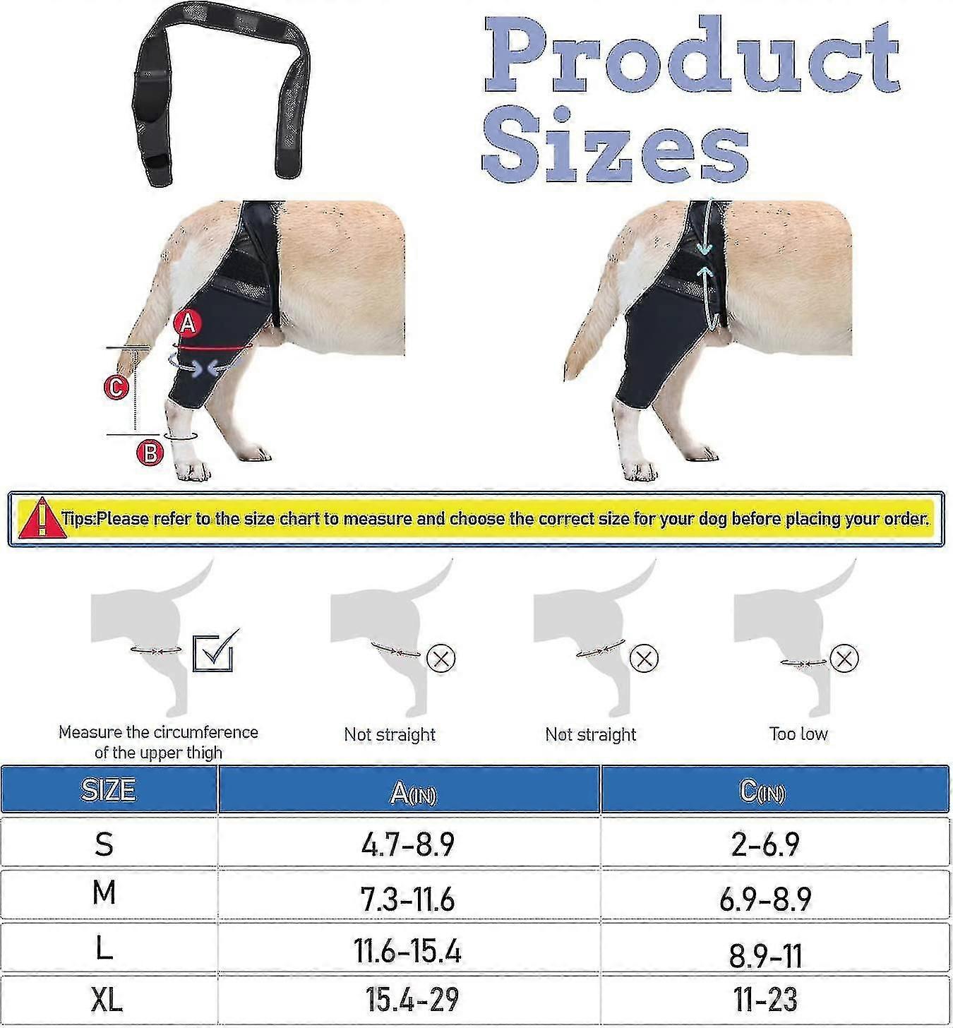 L:Dog Knee Brace,dog Leg Brace Hip Support Brace For Cruciate Ligament ...