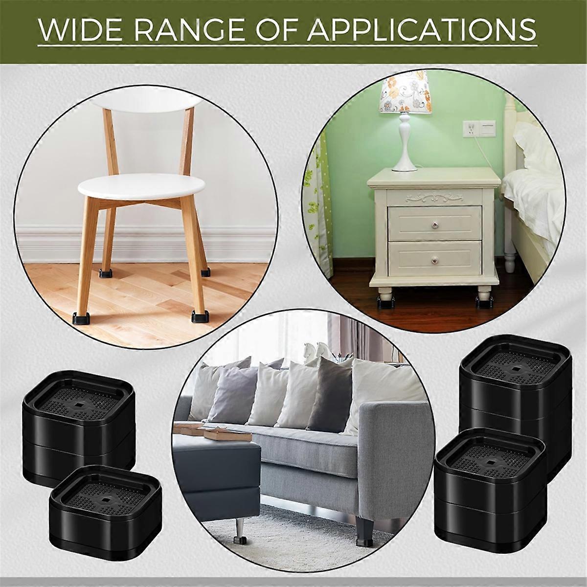 Furniture Risers Adjustable Bed Risers 1.38In Stackable Heavy Duty Bed ...