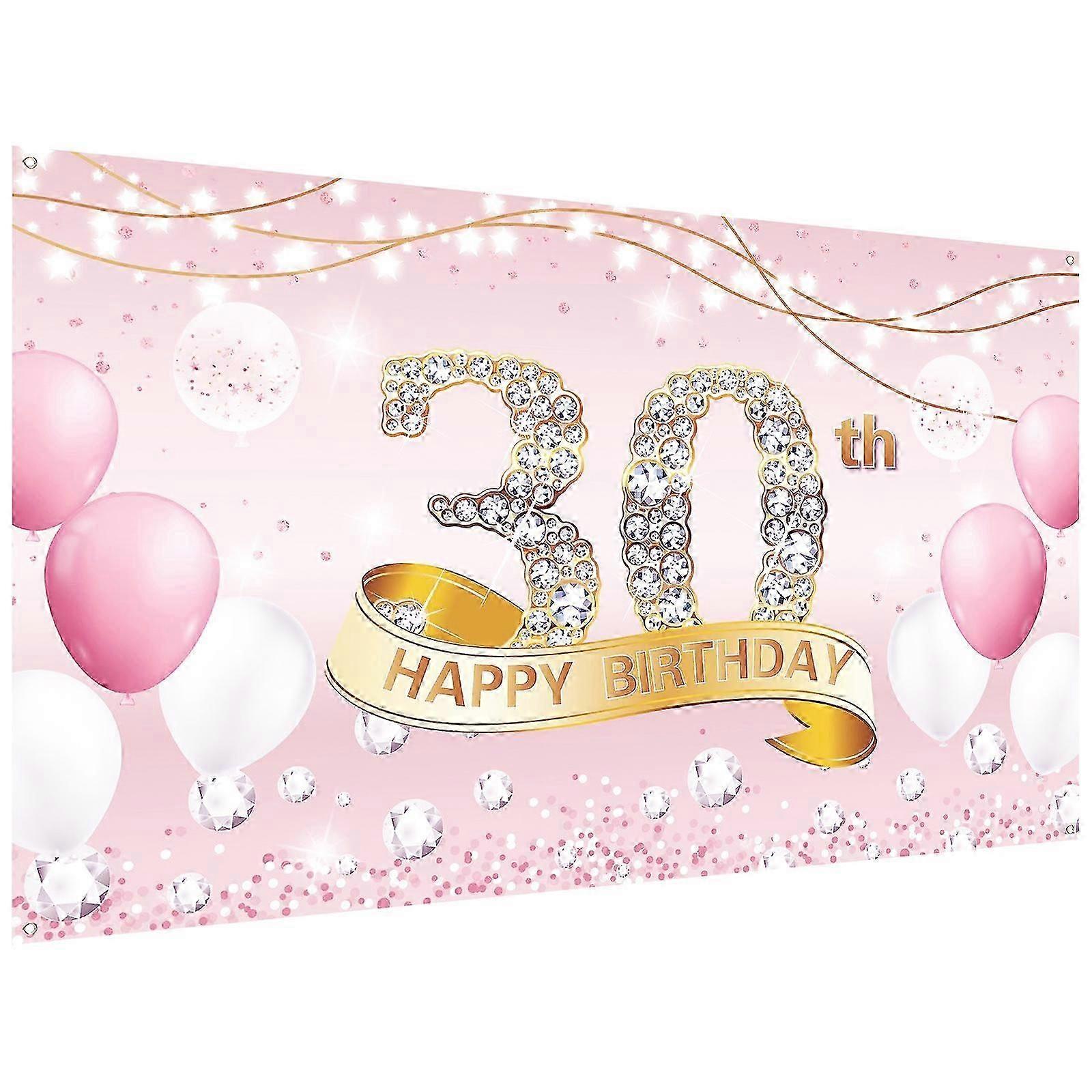 Flag Banner Happy 30th Birthday Banner Thirty Birthday Banner 30 ...