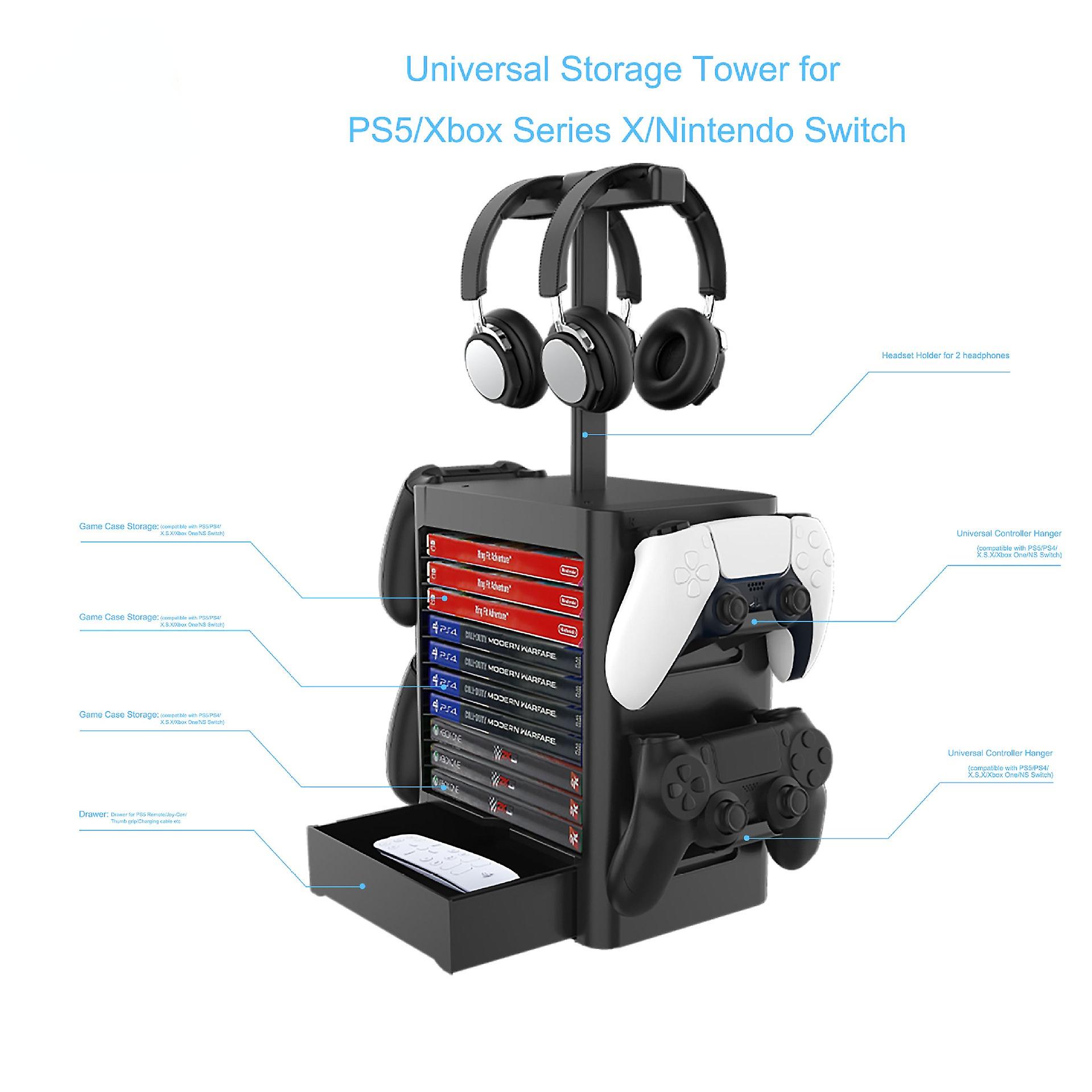 Controller Headset Stand Game Cd Storage Tower For Switch Ps5 Ps4 Xbox ...