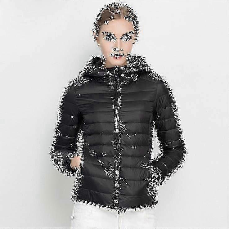 Women Ultra Light Down Jacket with White Duck Down Hooded Jackets Long ...