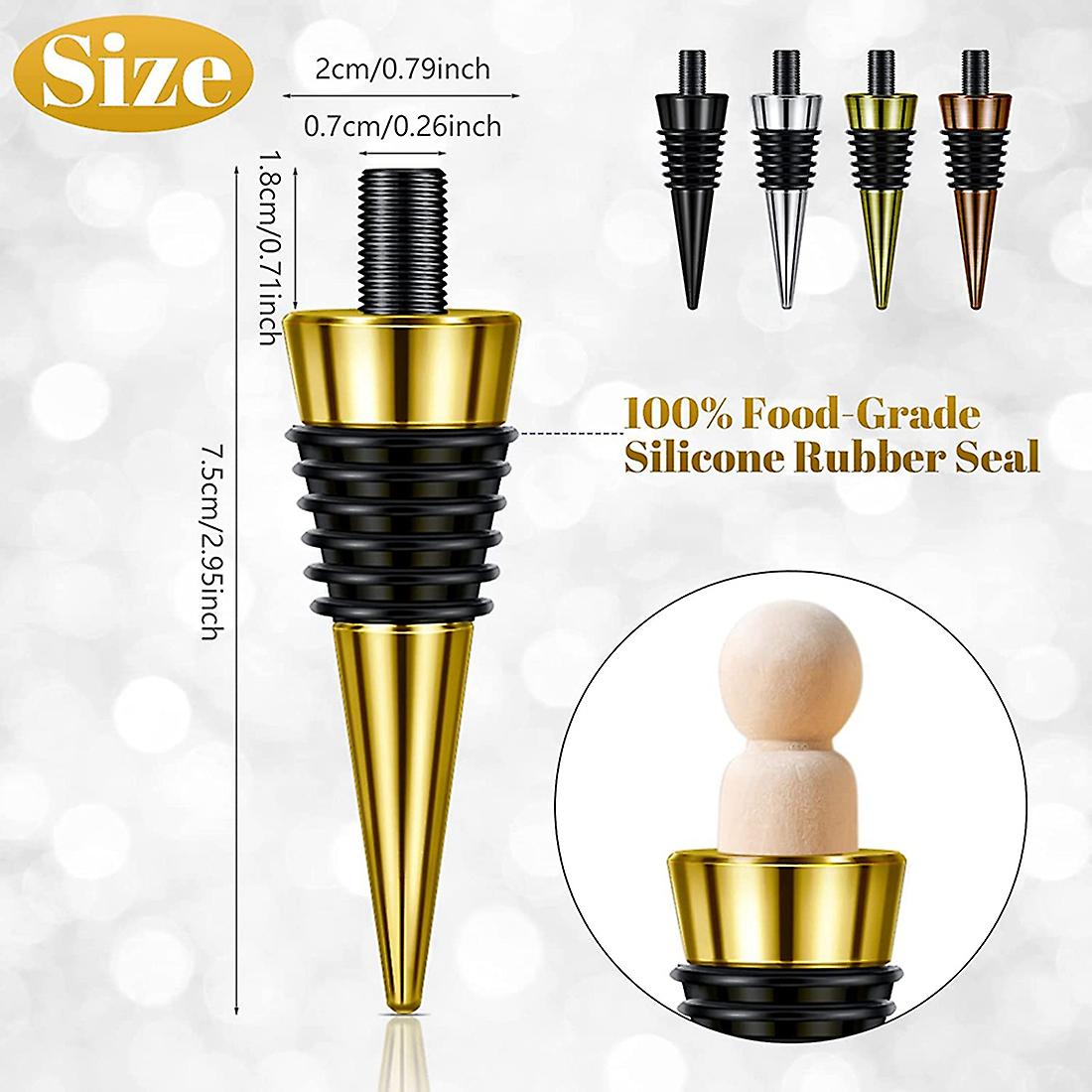 10 Pieces Bottle Stopper with Threaded Post Metal Wine Stopper Inserts ...