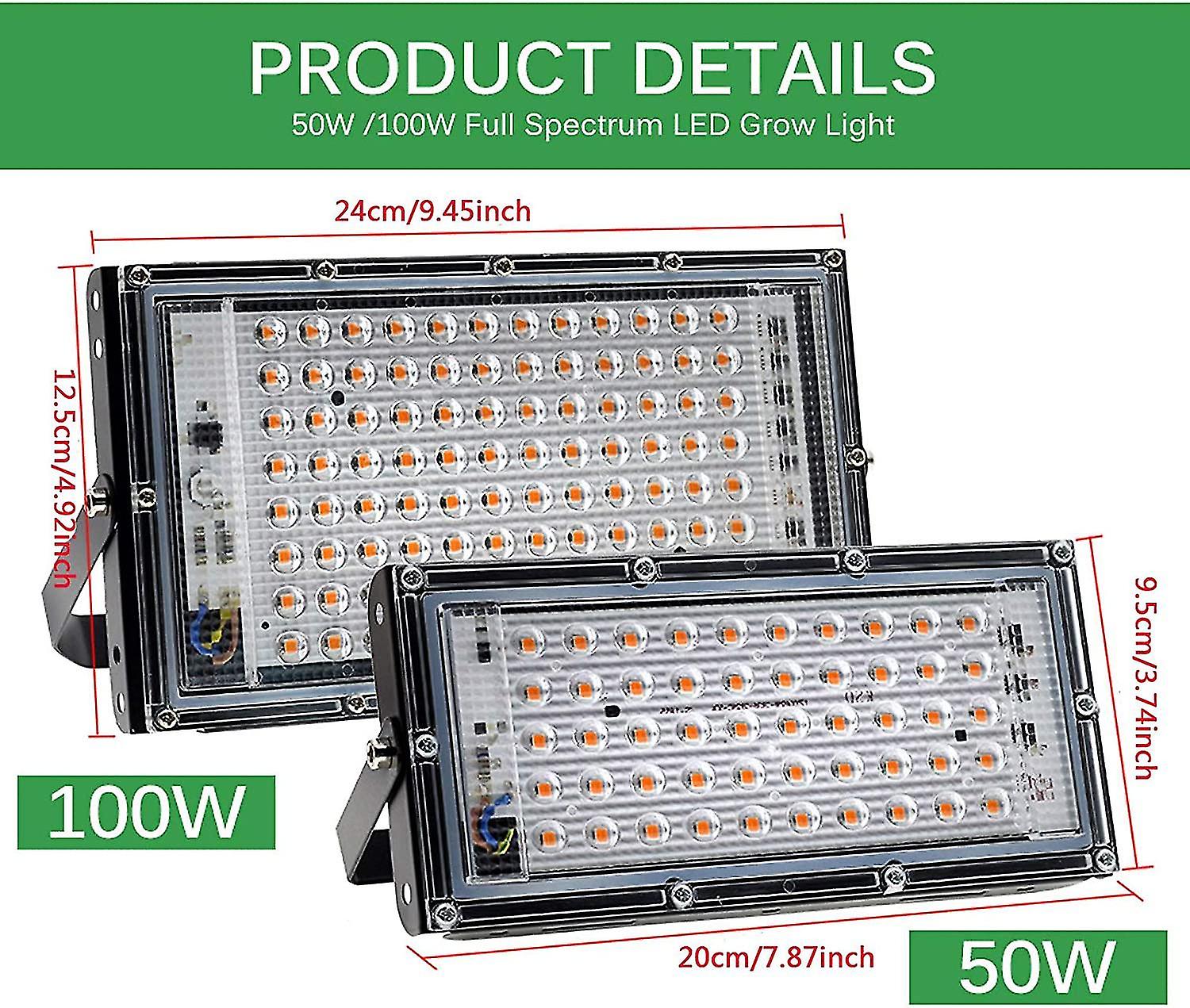 Horticultural Lamp, Full Spectrum Led Plant Growth Lamp With Uv ...