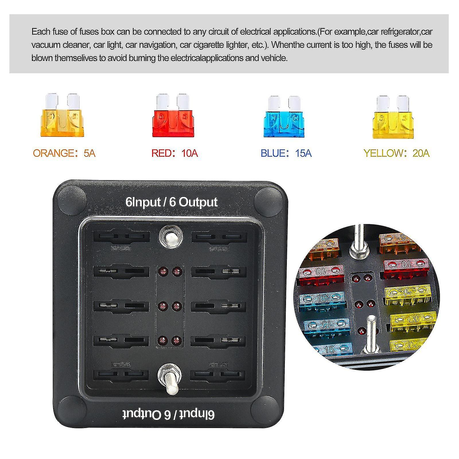 Double Row, 6 Channels, One Input And One Output, Ato Or Atc Fuse ...
