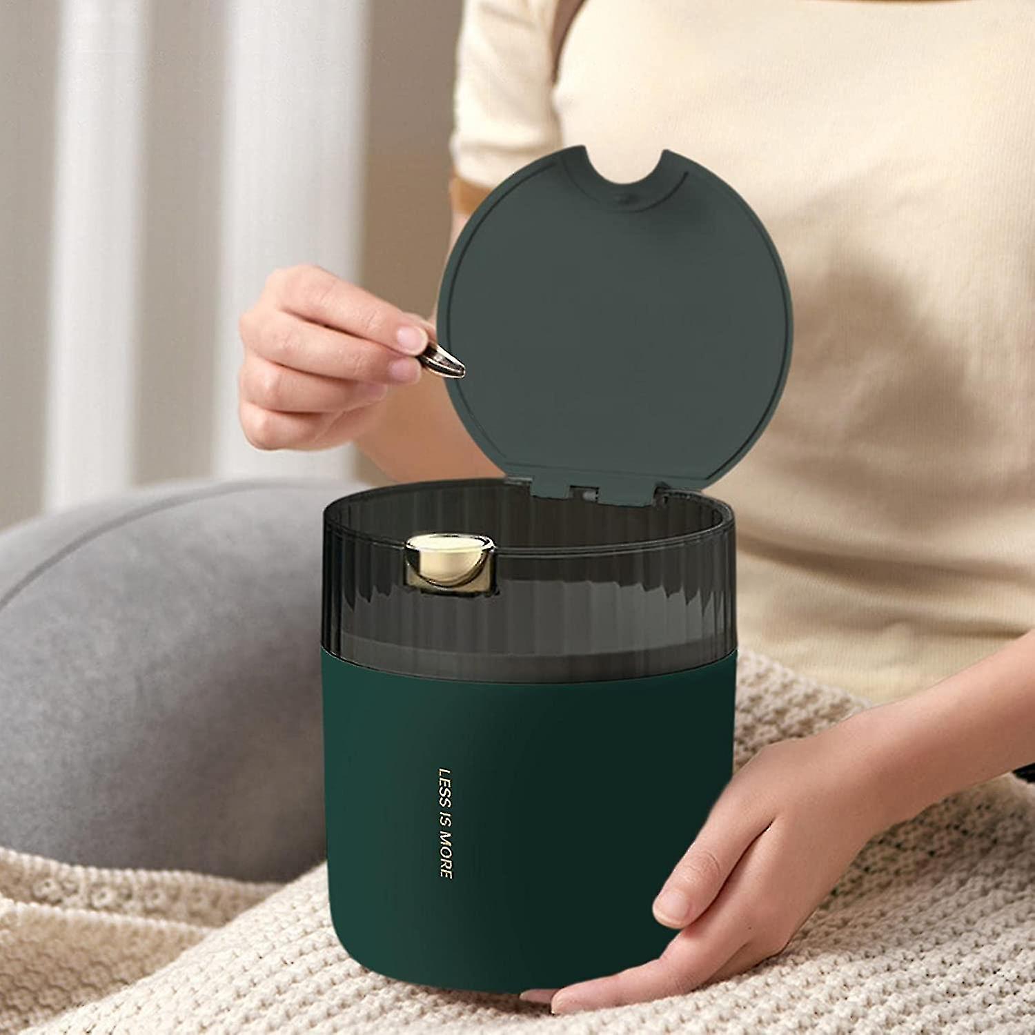 Tabletop Trash Can - Mini Desktop Trash Can With Lid Tiny Press Type ...