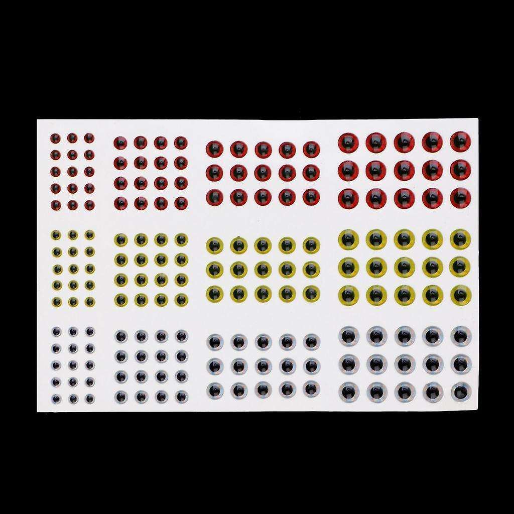3x183 Pieces 2D Fishing Lure Eyes Fishing Eyes Bait Fly Tying Lure Jigs ...