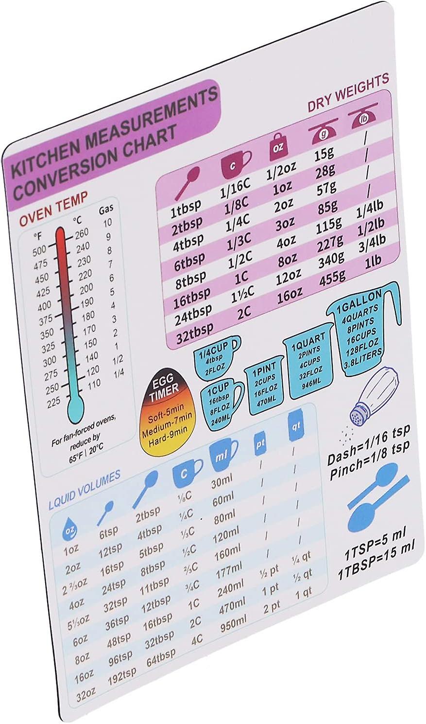 Kitchen Conversion Chart, Magnet Air Fryer Cooking Time Chart Magnetic ...