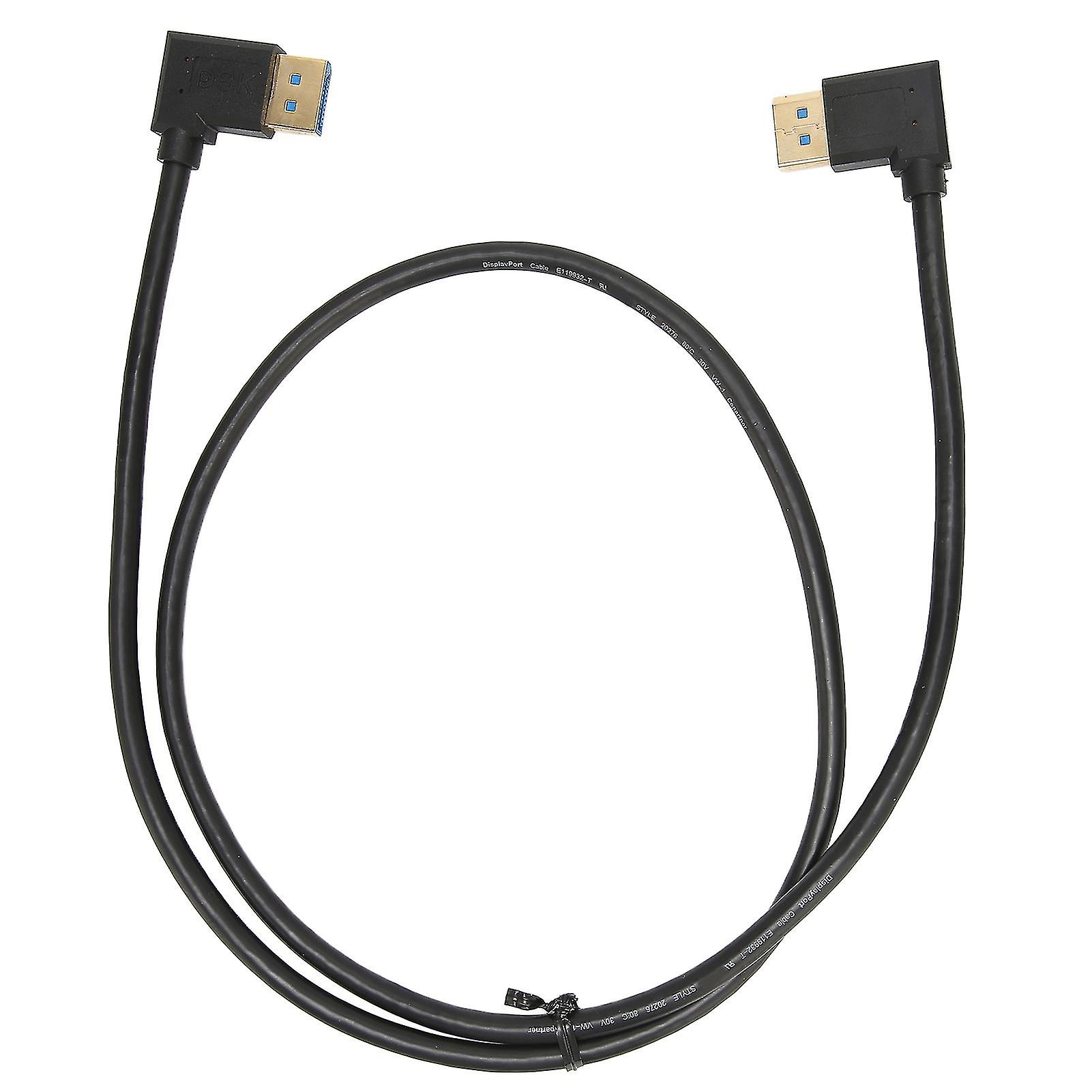 Displayport Cable 1.4 32.4Gbps 90 Degree Right Angle DP Male to DP Male ...