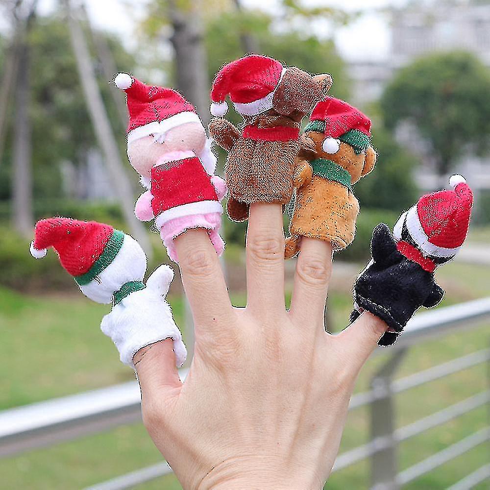 5 Soft Stuffed Finger Puppets Santa Claus Set - Cute Christmas Toys For ...